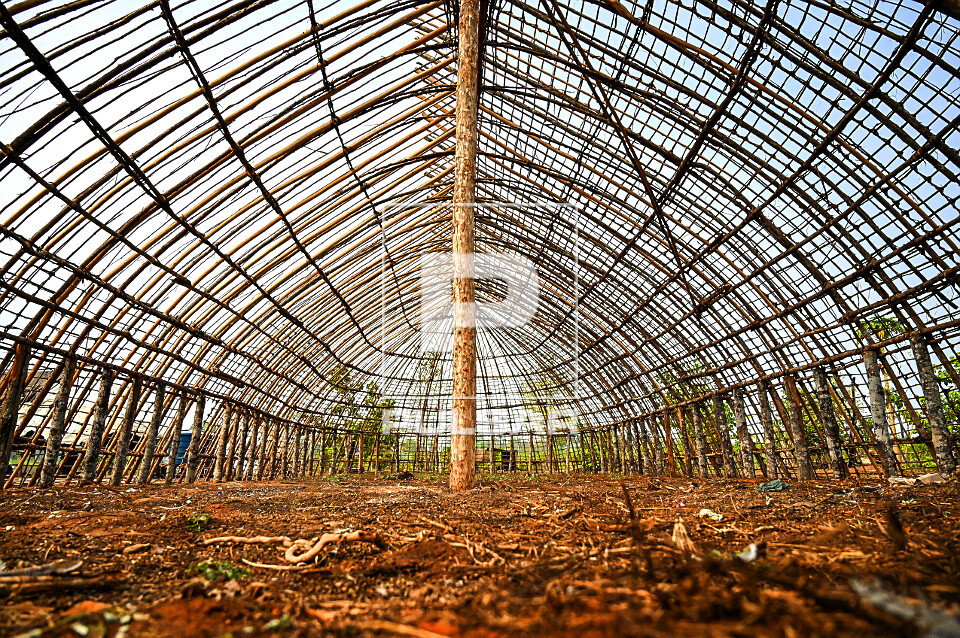 Oca tradicional da etnia Wauja aldeia Topepeweke em construção - Parque ...