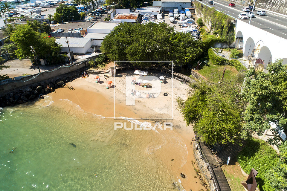 Vista de drone da prainha do MAM | Pulsar Imagens | Banco imagens do Brasil