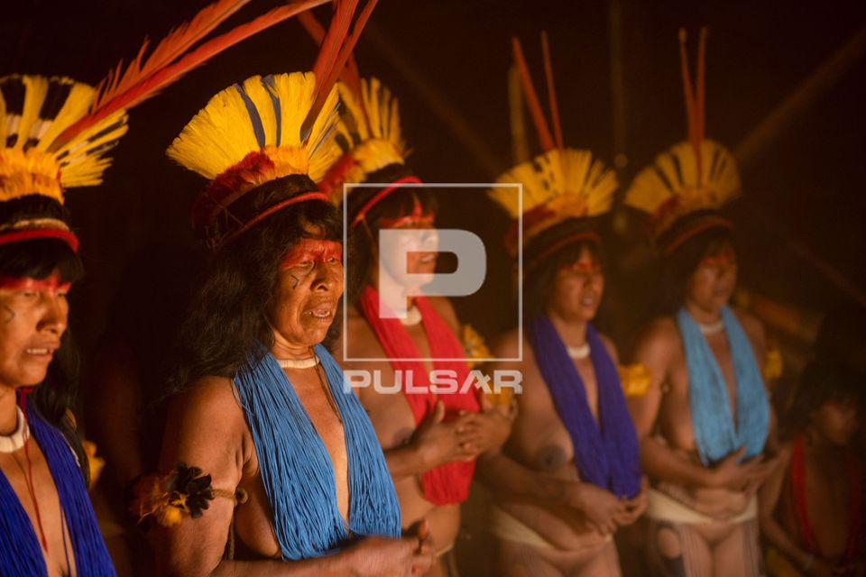 Mulheres indígenas da etnia Kalapalo durante Ritual Feminino Yamurikumã ...
