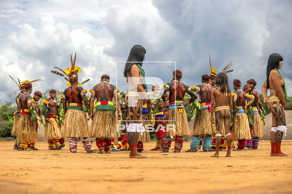 Dança Tawarawanã na Aldeia Aiha da etnia Kalapalo - Parque Indígena do ...