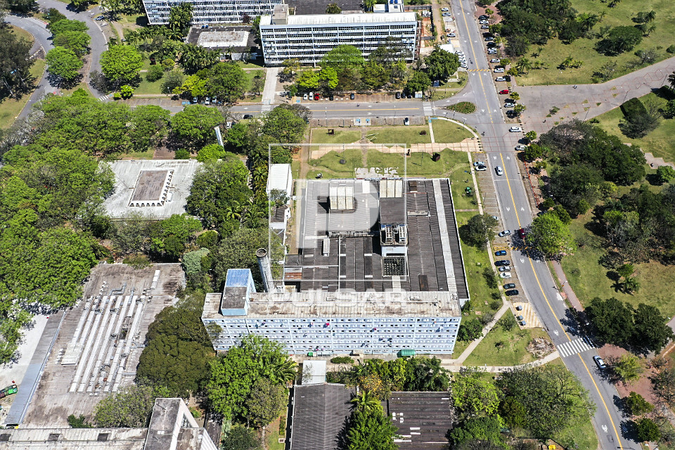 Vista de drone do Conjunto Residencial da USP Universidade de São Paulo ...