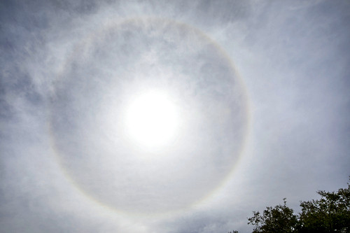 Halo Solar formado na troposfera fenômeno óptico caracterizado pelo ...